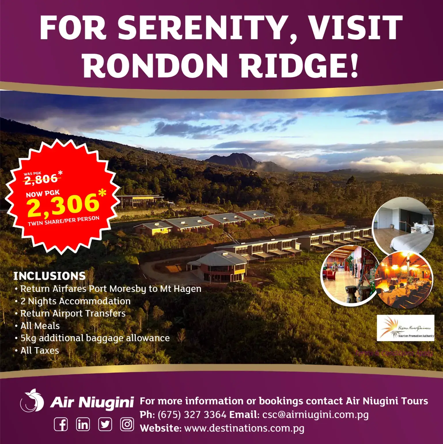 For Serenity, Visit Rondon Ridge! | Papua New Guinea
